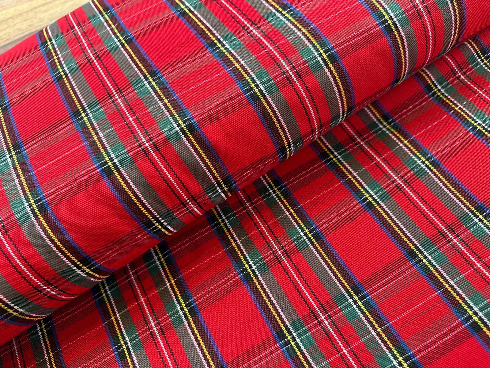 Dekostoff Schottenkaro rot - Karo Stoff Meterware Kostüme *Ab 50cm ...